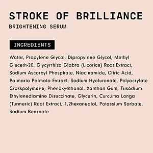 Versed Stroke of Brilliance Brightening Serum - Discoloration Correcting Serum with Vitamin C + Licorice Root to Even Skin Tone - Firming, Hydrating, and Strengthening Skin Care - Vegan (1 fl oz)