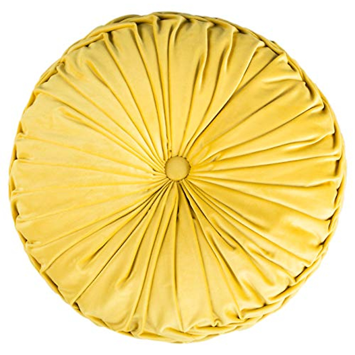 Safavieh Home Leila Mustard Round Button Tufted Decorative Pillow Pillow, 19"x19"