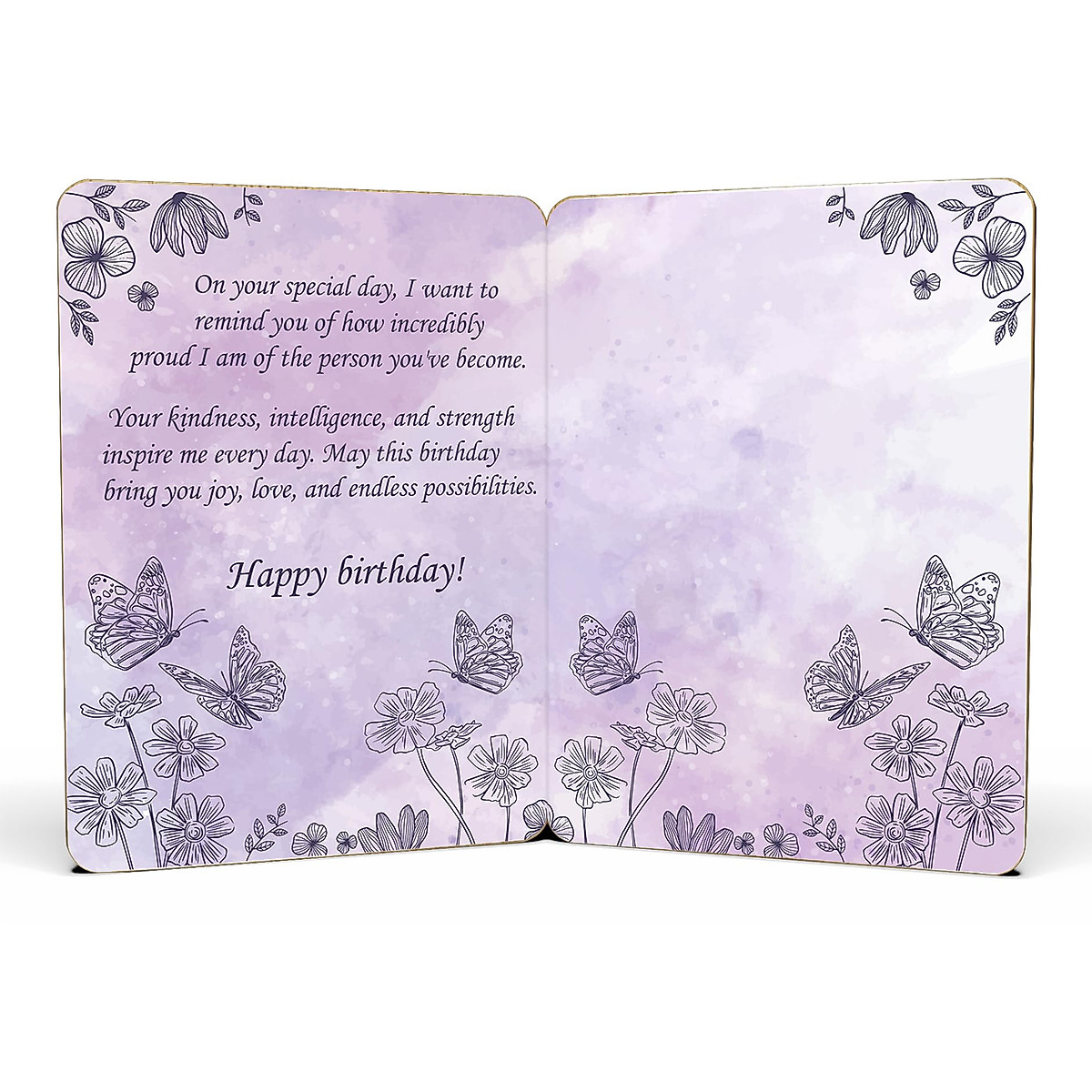 Daughter Birthday Card - | Made From Real Bamboo | 6" X 4.5" - 1 Pack (With Envelope) | Laser Cut, Butterfly Themed Birthday Card For Daughter or Step-Daughter | ( Birthday Card Daughter )