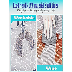 BHCORNER Grey Shelf Liners for Kitchen Cabinets Non Adhesive,17.5" x30ft Cabinet Liners for Shelves ; Non Slip Kitchen Drawer Liners,Waterproof Kitchen Liners for Cabinets and Drawers,Cupboard Liner