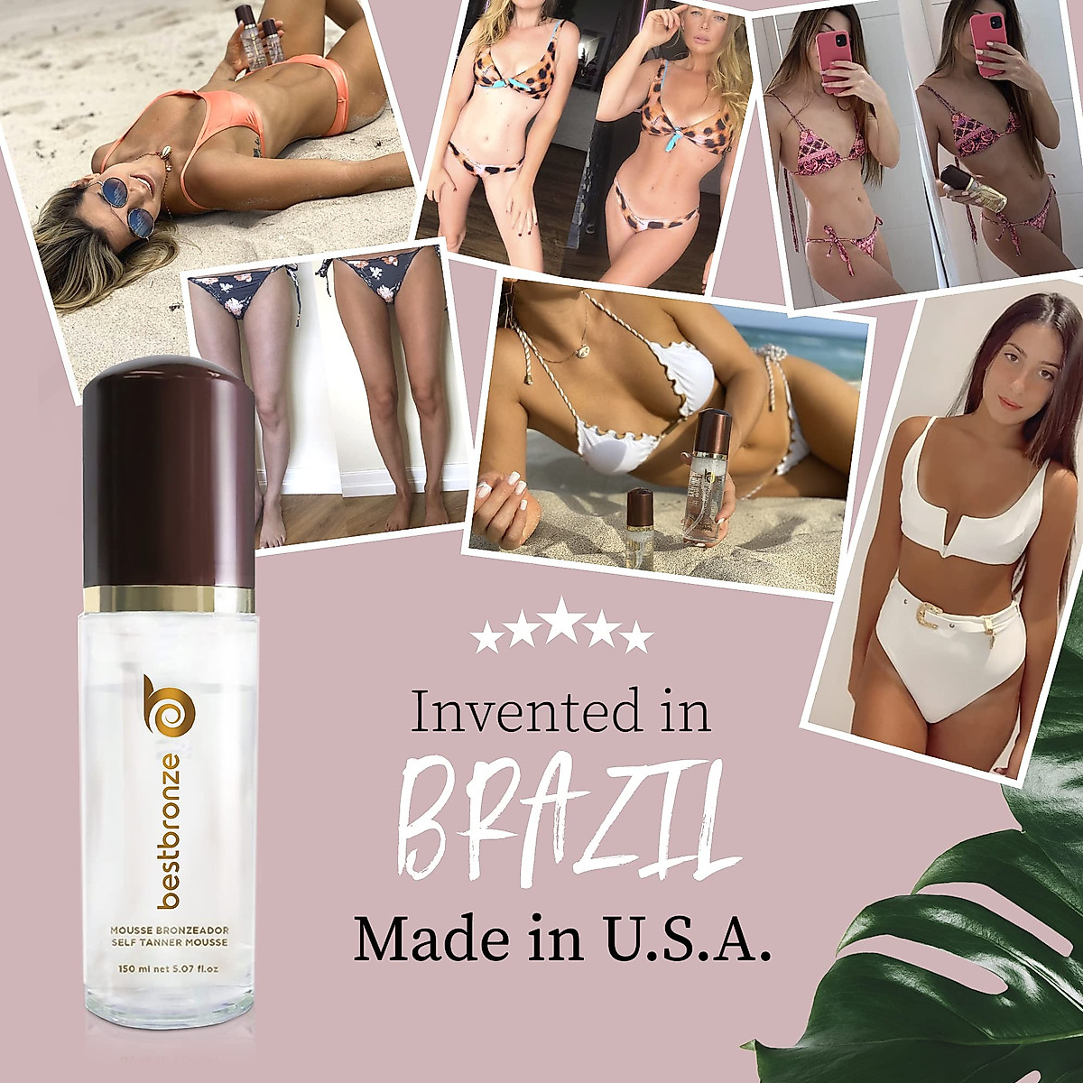 Best Bronze Clear Self Tanning Mousse with Mitt - Sunless Tanner Foam for Customizable Light, Medium & Dark Tan - Vegan Tanning Mousse & Natural Tanner for Bronze Glow (5.07 Fl Oz Tanner & Mitt)