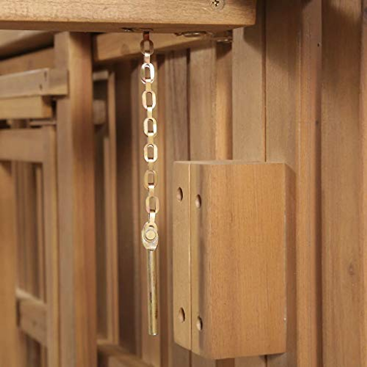 EstaHome Folding Sun Lounger | Foldable Chaise Lounge | Adjustable Outside Patio Sunlounger | Outdoor Wooden Garden Lounge Chair | Weather Resistant Brown Solid Acacia Wood 78.7" x 24" x 11.8"-33.9"