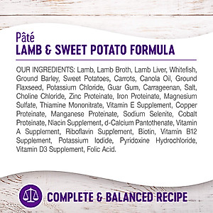 Wellness Complete Health Dry Dog Food, Lamb & Barley, 5 Pound Bag Wet Dog Food, Lamb & Sweet Potato, 12 Cans, 12.5 Ounce Can