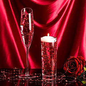 24 Pcs Artificial Pearl String for Floating Candle Faux Pearls Beads String Pearl Party Garland Decoration for Vases Filler Wedding Centerpiece Christmas Party Decor (Red)