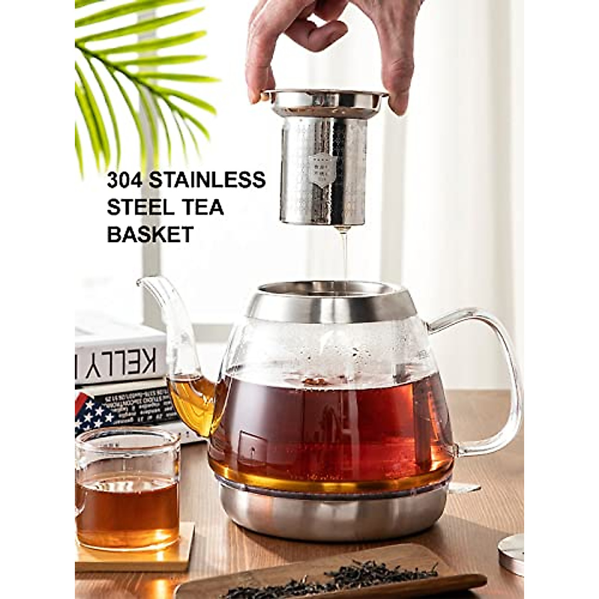 Hokcus Classic Kettle with 3Mins Quick Quiet Boil, Automatic Shutoff, Tea Heater Hot Water Boiler,Dry Burn Prevention 1L Base/1Kettle/1Kettle