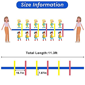 Children Safety Walking Rope with 12 Handles For Childcare Daycare Preschool Kindergarten School Field Trips Outdoor Activities - Extendable Design Adjustable & Safe Wristbands - 2024 Upgraded Version