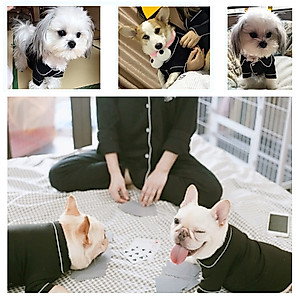 LIWOWOLI Dog Pajamas for Small Dogs, Pink, Cotton Blend, XS-XL, Unisex, Floral, Party, Temperature-Regulating, Collared Neck, 1 Pack