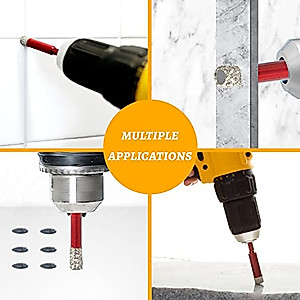 Superior Diamond Tools Dry Diamond Drill Bits - 3pcs 1/4'' (6mm) Quick Change Hex Shank - Diamond Hole Saw for Ceramic Porcelain Granite Marble - Tile Drill Bit - Diamond Drill Bits for Stone