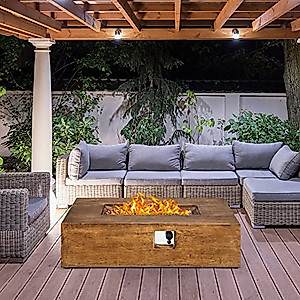 Toolsempire 48in Fire Table 50,000 BTU Outdoor Propane Fire Pits Wood-Like Fireplace with Waterproof Cover, Lava Rock, Stainless Steel Burner & Easy Ignition System for Patio, Outside, Party, Garden