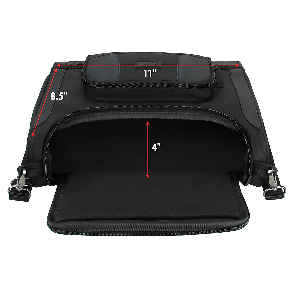 USA Gear Small Messenger Bag Compatible with Microsoft Surface Pro 11th Gen, Surface Pro 10, Pro 9, Pro 8 - Shoulder Bag Travel Tablet Bag Fits Surface Accessories, Charger, Keyboard, Mouse (Black)