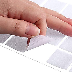 400 Pcs (200 Pairs) Self Adhesive Dots,Sticky Dots, 1 Inch Square Tape with Waterproof Sticky Adhesive Glue Fastener for Office, School, Classroom (White)