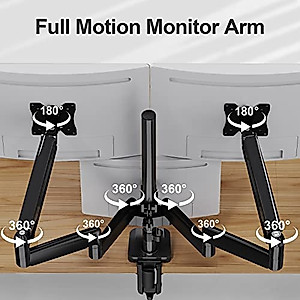 MOUNT PRO Triple Monitor Mount, 3 Monitor Desk Mount for There Screens up to 32 Inch, Full Motion Gas Spring Triple Monitor Stand, Heavy Duty Monitor Arm Hold up to 30.9lbs Each, VESA Mount, Black