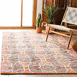 SAFAVIEH Aspen Collection 8' x 10' Pink / Orange APN260U Handmade Boho Wool Area Rug