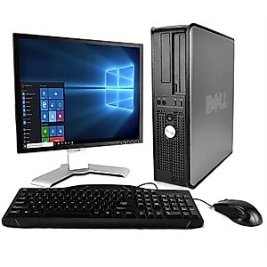 Dell Optiplex with 20-Inch Monitor (Core 2 Quad 2.83Ghz, 8GB RAM, 500GB HDD, WiFi, Windows 10), Black (Renewed)