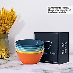 Homestockplus 50 Oz Large Cereal Bowls, Unbreakable Salad Bowl Set of 6, Sturdy and Stackable Serving Bowls, Microwave Dishwasher Safe Color Bowls Set for Oatmeal, Soup, Ramen, Salad, Snack -6 Colors