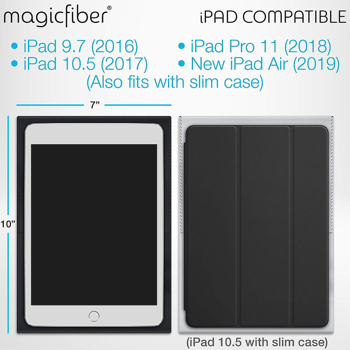 MagicFiber Microfiber iPad Sleeve Case (2 Pack) Light Protection and Screen Cleaning for iPad 9.7, 10.5, Pro, New iPad Air - Compatible with 9.7-11 Inch iPad Tablets
