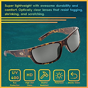 Flying Fisherman Matecumbe Wrap Around Polarized Sunglasses, Tortoise, One Size