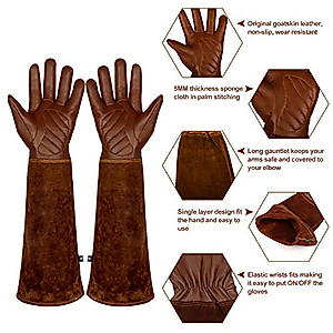Lalafancy Thorn Proof Gardening Gloves for Women & Men, Rose Pruning Gloves Long Forearm Protection Gauntlet, Cowhide Leather Work Garden Gloves for Roses Thorns