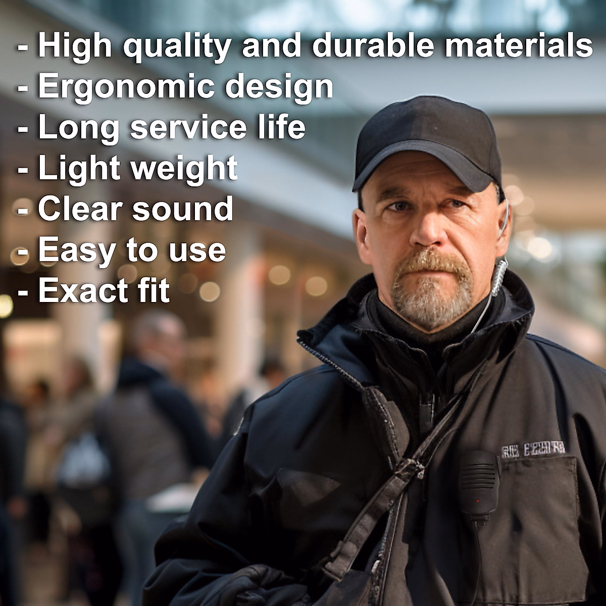 HQRP 2-Pin Headset with Earpiece & Microphone Compatible with Motorola RDV-5100, RDV-2020, RDU-2020, RDU-2080D, RDU-4100, RDU-4160D, RDV-2080D, RDV-5100 + HQRP Sun Meter