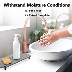 CANRAY Fast Drying Stone Sink Caddy for Kitchen Counter, Water Absorbing Stone Soap Tray, Bathroom Diatomaceous Earth Sink Tray Small, Dish Soap Stand for Kitchen Sink Instant Dry