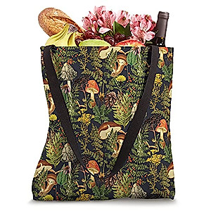 Mushroom woodland scene elderberries fungi nature shrooms Tote Bag
