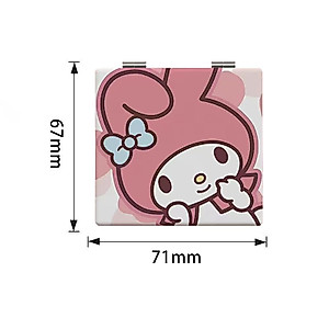 LokDra Kitty Travel Cosmetic Bag Cute Large Melody Cartoon Cosmetic Pouch Makeup Bag Foldable Storage Bags Anime Makeup Pouch with Mirror Travel Toiletry Bag Kawaii Accessories for Girls Women Pink