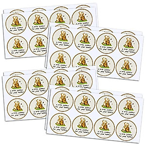 Stickers with A Little Yummy for Your Yummy 64 Pcs, 2 inches Stickers for Winnie The Pooh Stickers, Gift for Party Favors, Baby Shower, Honey Jar, Wedding Favors