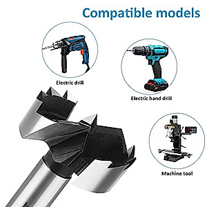 HPHOPE 40mm Forstner Bit, Forstner Drill Bit 40mm for Wood, Drill Bits Round Shank