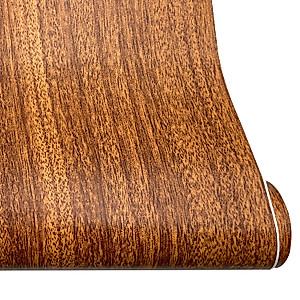 Yifely Brown Wood Textured Vinyl Drawer Paper Self-Adhesive Shelf Liner Countertop Sliding Door Sticker 17.7 Inch by 9.8 Feet