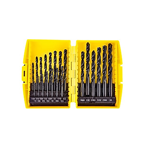 General Tools Black Surface Finishing HSS Drill Bit Set #WS-0701, 21-Piece Set from 1/16" to 3/8" Bits with Case