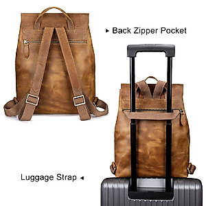 S-ZONE Women Genuine Leather Tote Bag Shoulder Handbag Bundle with Backpack Purse