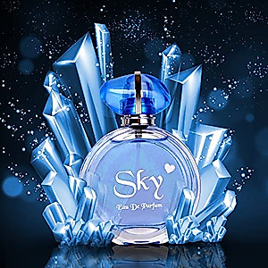 NovoGlow Sky for Women - 3.3 Fl Oz Eau De Parfum Spray - Long-Lasting Fruity Floral & Woody Scents Smell Sweet & Feminine All Day Includes Carrying Pouch Lovely Gift for Women on All Occasions