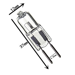 GY6.35 Halogen Bulbs 20W G6.35 20 Watt 12V Halogen Lamps 12 Volt JC Type Halogen Light Bulb,G6.35 GY6.35 Bi-Pin Base,Clear Glass Lens,Warm White 2700K,10 Pack