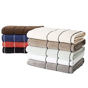 6PC Towel Set - 525GSM 100% Cotton Bathroom Essentials with 2 Bath Towels, 2 Hand Towels, and 2 Wash Cloths - Absorbent Sheets for Bath, Shower, Gym, Spa, and Dorm Room by Lavish Home (White)
