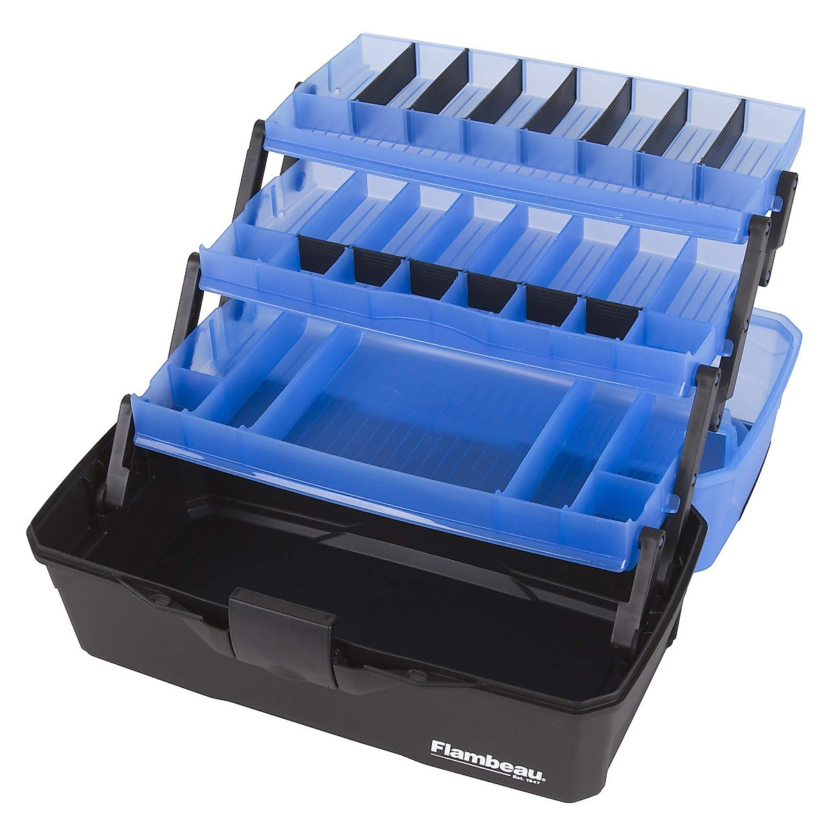 Flambeau Outdoors Classic Tray Tackle Box Bundle - Frost Blue/Black and Frost Green/Black