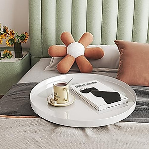 Fixwal End Table, Folding Metal Side Table White Small Coffee Table Sofa Side Table with Removable Tray for Living Room Bedroom Balcony and Office