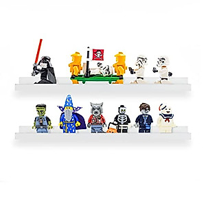 Wallniture Denver Floating Shelves for Kids Room Decor, 30" White Kids Bookshelf Picture Frames Ledge Shelves, Toddler Toys Storage, Set of 2