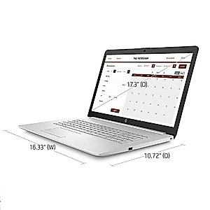 2022 HP 17.3" FHD Laptop Computer, 11th Gen Intel Core i3-1115G4 Processor, 8GB DDR4 RAM, 256GB PCIe SSD, Intel UHD Graphics, HD Camera, HDMI, Bluetooth, Windows 11, Silver, 32GB SnowBell USB Card