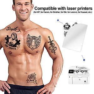 St.patrick’s day Printable Temporary Tattoo Paper for LASER printer,8.5"X11" 5 Sheets DIY Personalized Waterproof Tattoos Sticker for Skin Custom Cartoon kids tattoos Summer Party Themed Tattoo