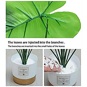 DIY Fake Plants,Artificial Plants Fake Monstera Deliciosa Plant for Home Decor Indoor, Artificial Potted Plants for Office Room Desk Decoration (Monstera)