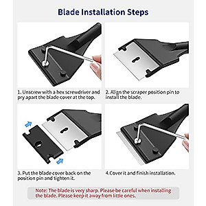 Faveetie Aquarium Algae Scraper for Glass Aquariums with 5 Replaceable Blades, Fish Tank Algae Scraper with Segmented Extension Rod, Aquarium Scraper Aquarium Cleaning Tools for Fish Reef Plant