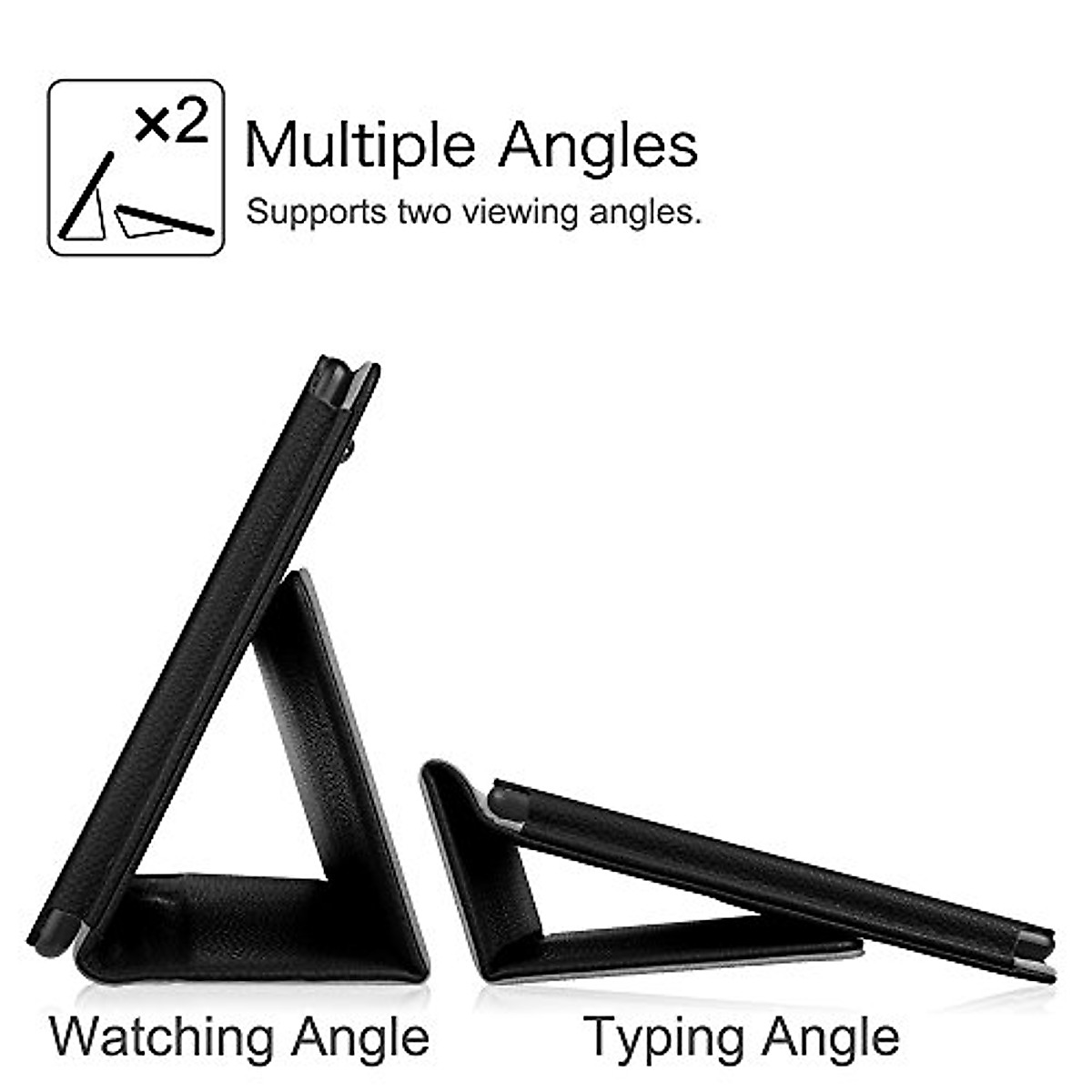 Fintie Folio Case for Amazon Fire HD 10 Tablet (Compatible with 7th and 9th Generations, 2017 and 2019 Releases) - Premium PU Leather Slim Fit Stand Cover with Auto Wake/Sleep, Black