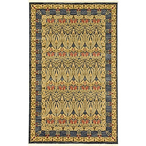 Unique Loom Edinburgh Collection Area Rug - Canmore (5' 1" x 8' Rectangle, Navy Blue/ Tan)