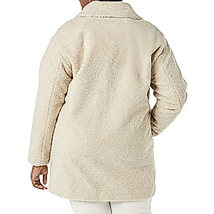 Amazon Essentials Women's Teddy Bear Fleece Oversized-Fit Lapel Jacket (Previously Daily Ritual), Sand, Medium