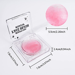 KYDA Pink Blush Powder, Pink Face Highlighter Baked Blush, Shimmer Blush for Natural Glowing Finish, Lasting Lightweight Buildable Easy To Blend-Pink