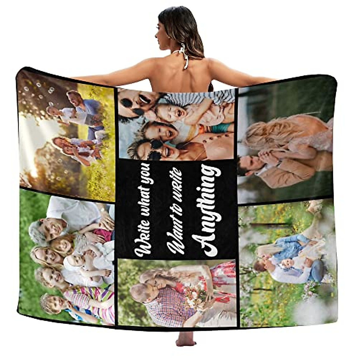 Custom Blankets with Photos Custom Blanket Family Picture Upload Personalized Blanket Adults Customize Blanket Birthday Customizable for Couples Dad Mom Nana Kids Dogs Friend Personalized Gifts