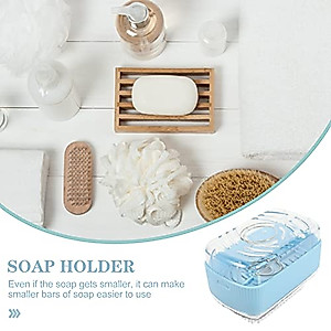 LIFKOME Foaming Soap Box with Soap Dish Multifunctional Soap Box Holder with Roller Brush Soap Tray Soap Saver Case for Travel Bathroom Kitchen Soap Storage Laundry Box