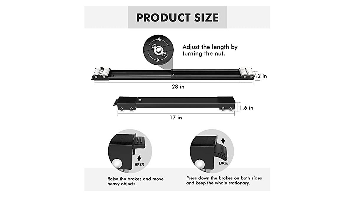 SPACEKEEPER Extendable Furniture Dolly for Heavy Appliances | Smooth ...