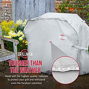 Grillman Premium Grill Cover for Outdoor Grill, BBQ Grill Cover, Rip-Proof, Waterproof, Top Heavy-Duty Large Grill Covers for Outside, Barbecue Cover & Gas Grill Covers (52" L x 26" W x 43" H, Gray)