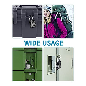 DELSWIN Combination Lock 3-Digit Small Padlock - 4Pcs Resettable Combo Lock for School Gym Locker, Outdoor, Fence, Gate, Waterproof Luggage Locks for Travel Backpack